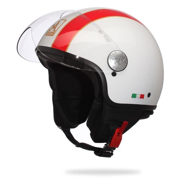 A-STYLE Casque Scooter Moto Jet Italia - Achat / Vente casque moto ...