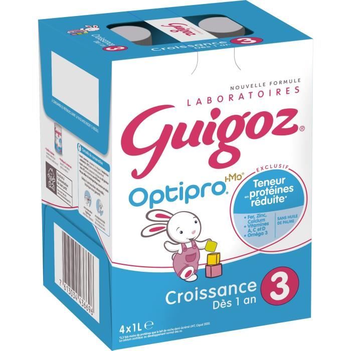 GUIGOZ Croissance Lait en poudre 3ème âge - 4x1L - De 10 mois à 3 ans ...
