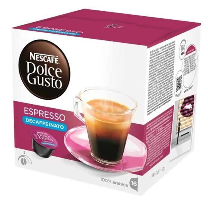 DOLCE GUSTO Espresso Décaféiné 16 Caps. 112g - Achat / Vente café ...
